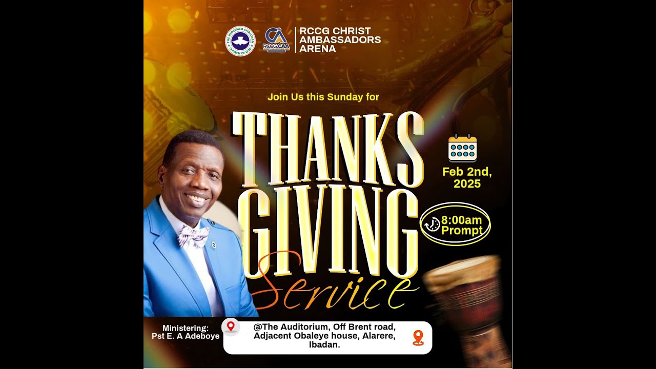 RCCG CAA SUNDAY SERVICE (THANKSGIVING SERVICE) - YouTube