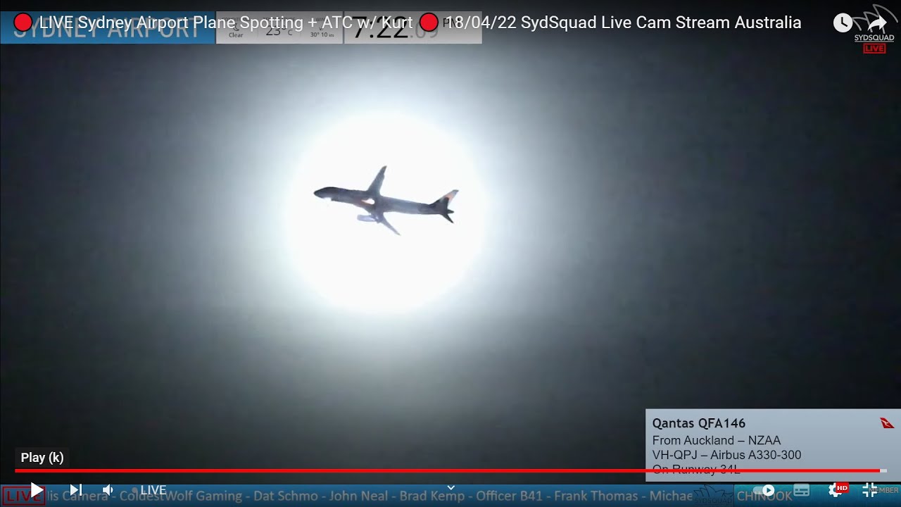 🔴 LIVE Sydney Airport Plane Spotting + ATC w/ Kurt 🔴 18/04/22 SydSquad Live Cam Stream Australia ...