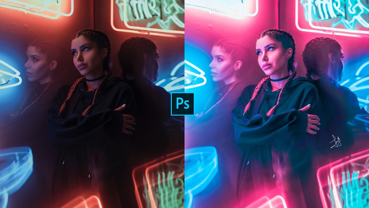 How to convert Picture to Neon Lights in One Click - YouTube
