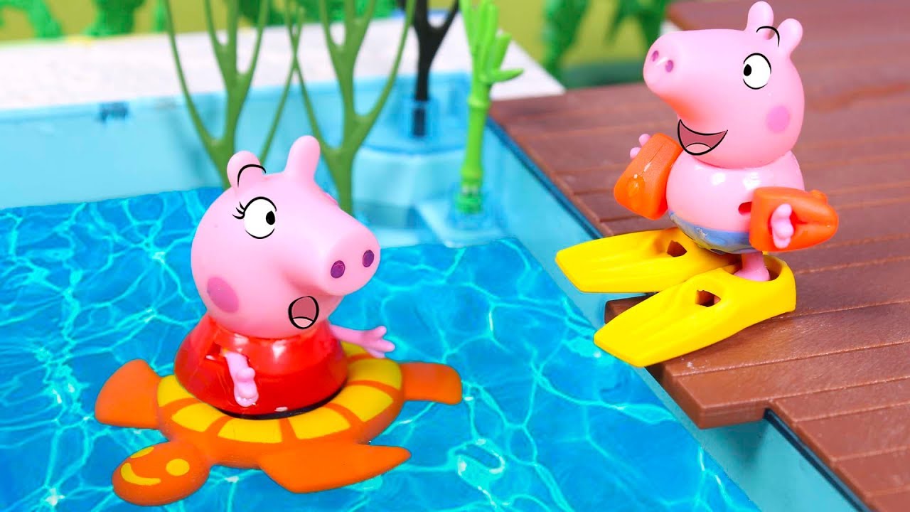 PEPPA PIG 🐷💦 Peppa y George juegan en la piscina - YouTube