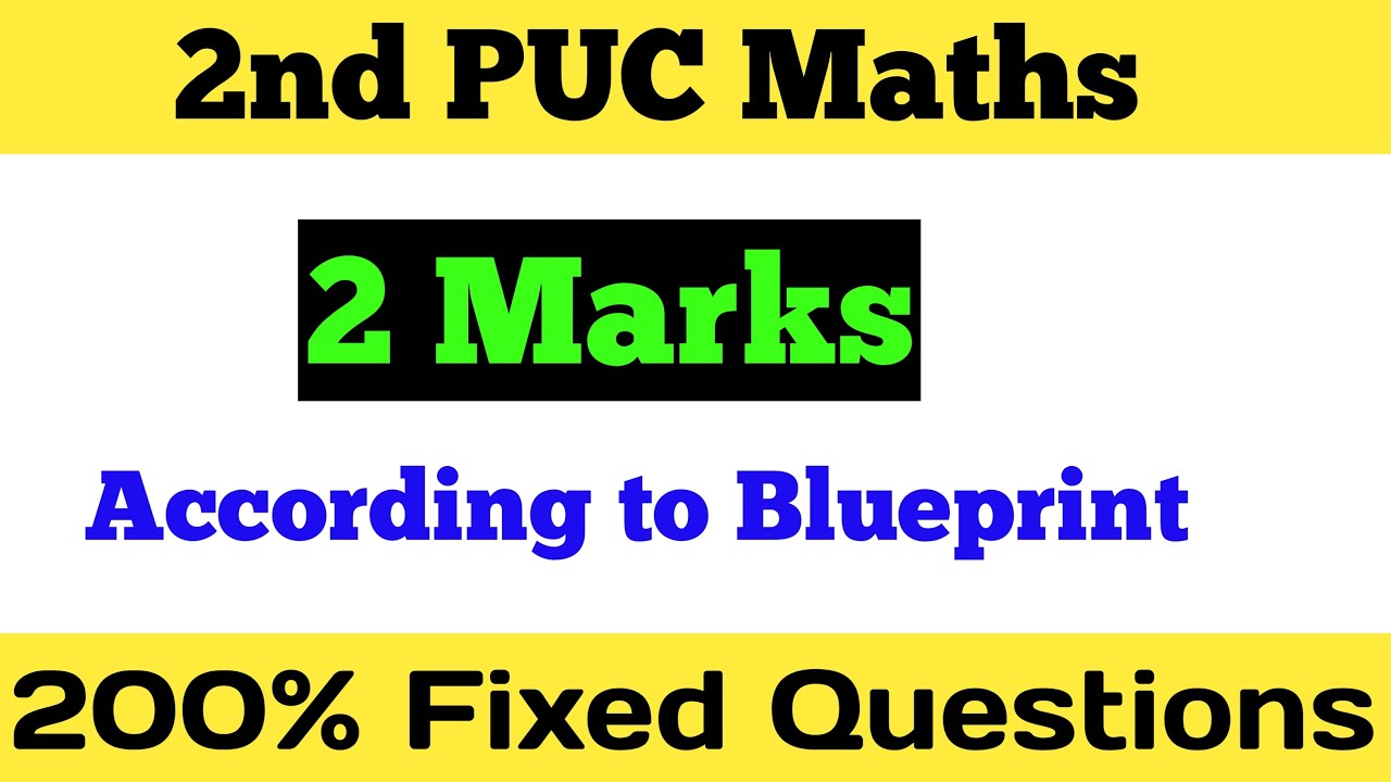 2nd PUC Maths 2 Marks Fixed Question#Shivamurthysacademy#2ndpucexam ...