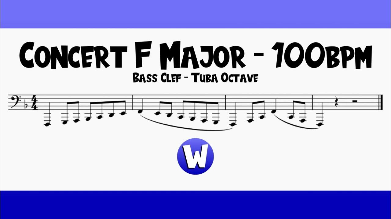Concert F Major Scale (Tuba) | 70-120bpm - YouTube