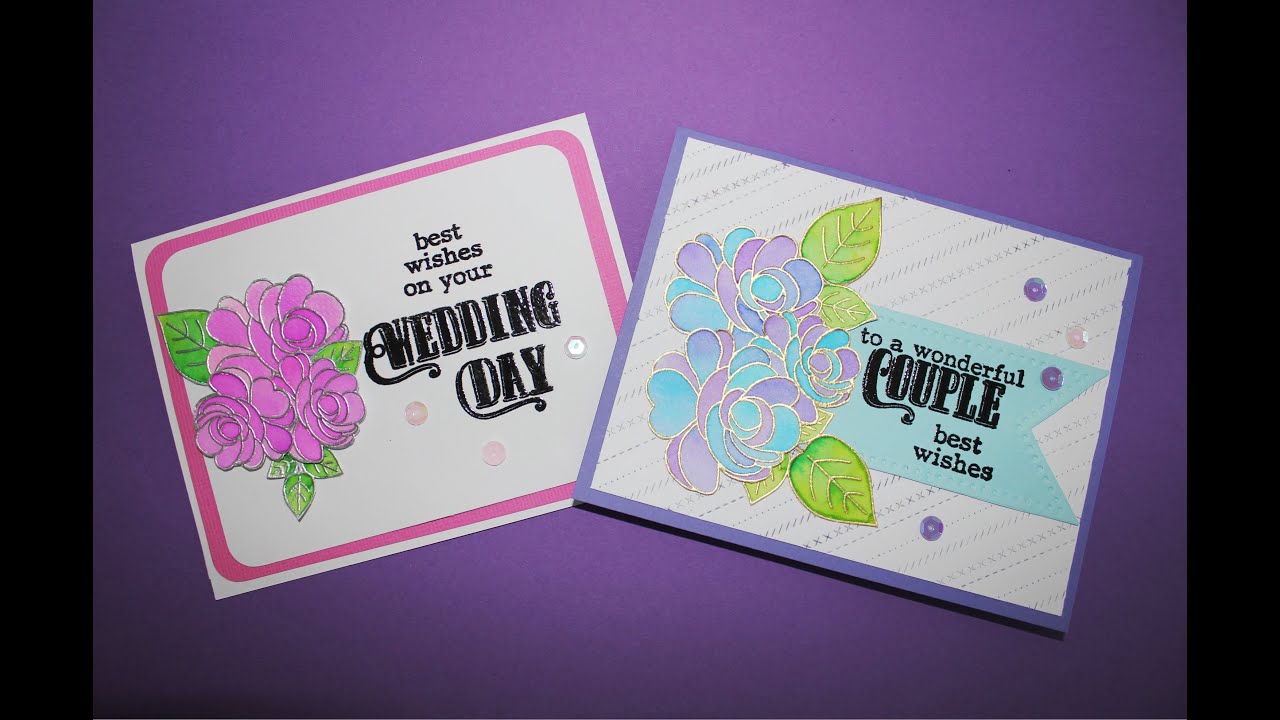 Making Wedding cards using Clearly Besotted stamps video 2 - YouTube