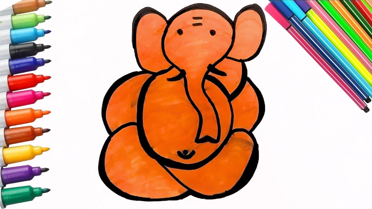 Easy Ganpati Drawing Tutorial | Step-by-Step Lord Ganesha Sketch ...