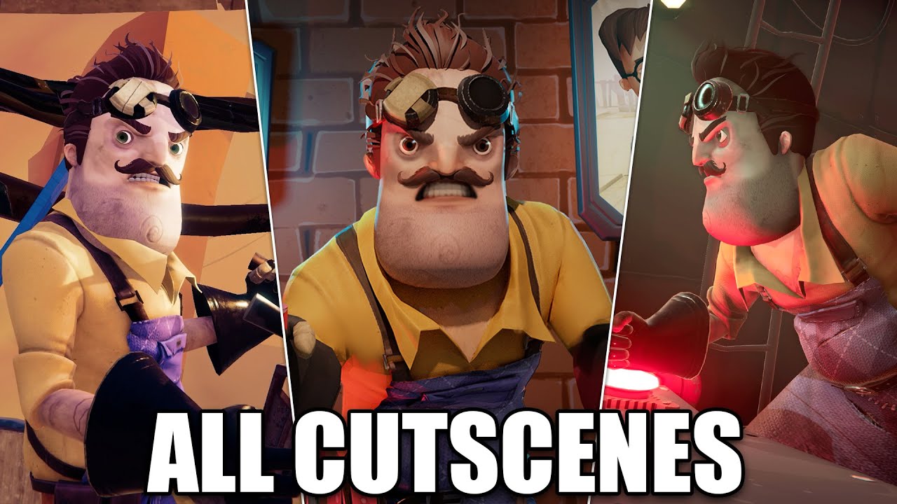 ALL NEIGHBOR CUTSCENES in HELLO ENGINEER - YouTube