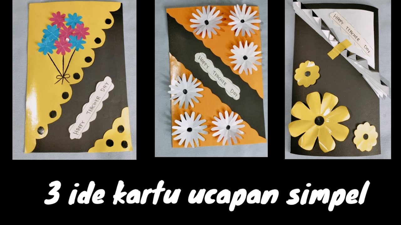 3 ide kartu dari kertas / happy teacher day - YouTube