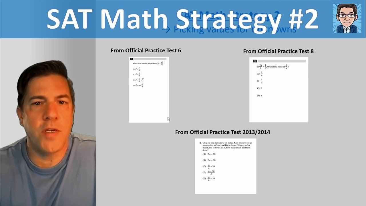 SAT Math Strategy #2 - Picking Numbers for Unknown Values - YouTube