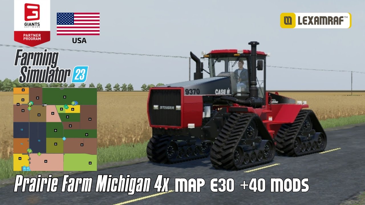 Farming Simulator 23 +40 Mods Map Prairie Farm Michigan 4x | Map tour ...
