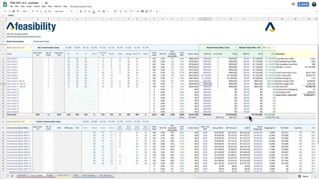 Calculating Total Sale In Property Development Feasibility - YouTube