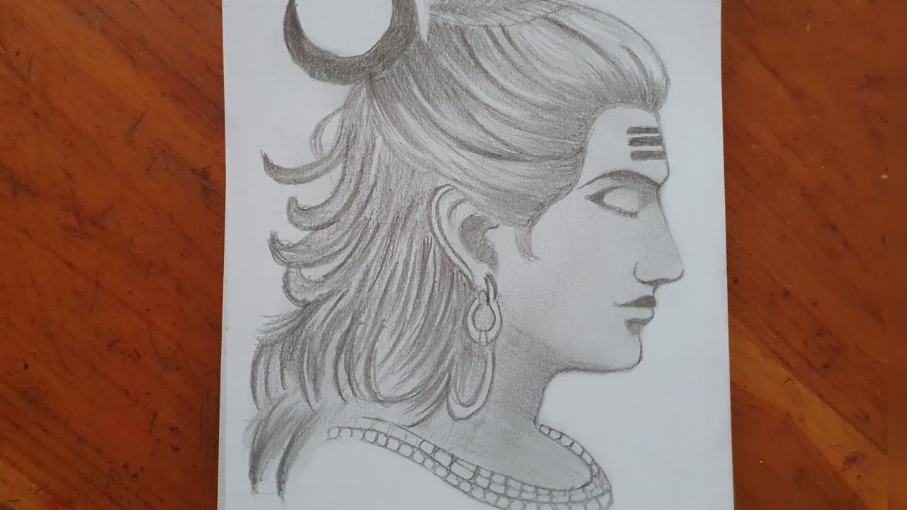 Mahadeva drawing using grid method//easy to draw mahadeva//pencil ...
