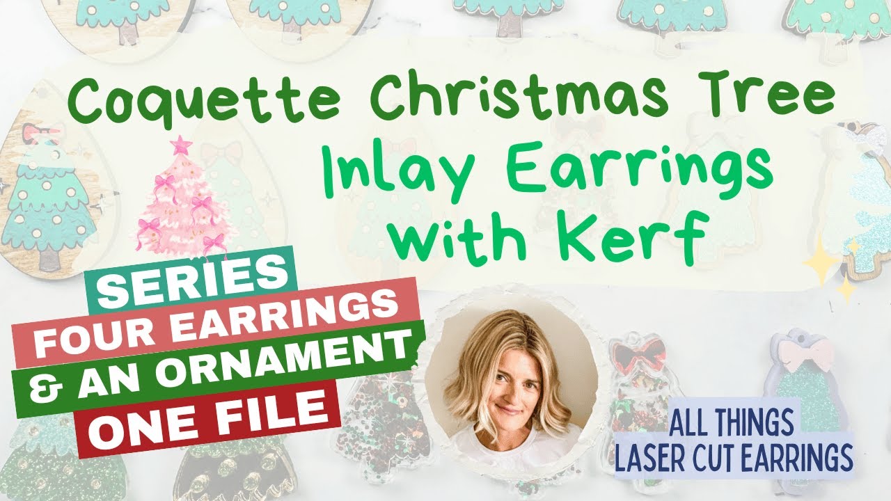 How to Make Inlay Earrings with Kerf: Coquette Christmas Tree - YouTube
