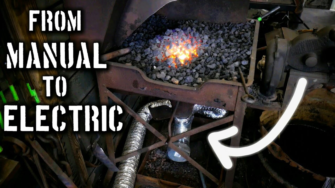 Converting Hand Crank Coal Forge to Electric: Quick and Easy! - YouTube