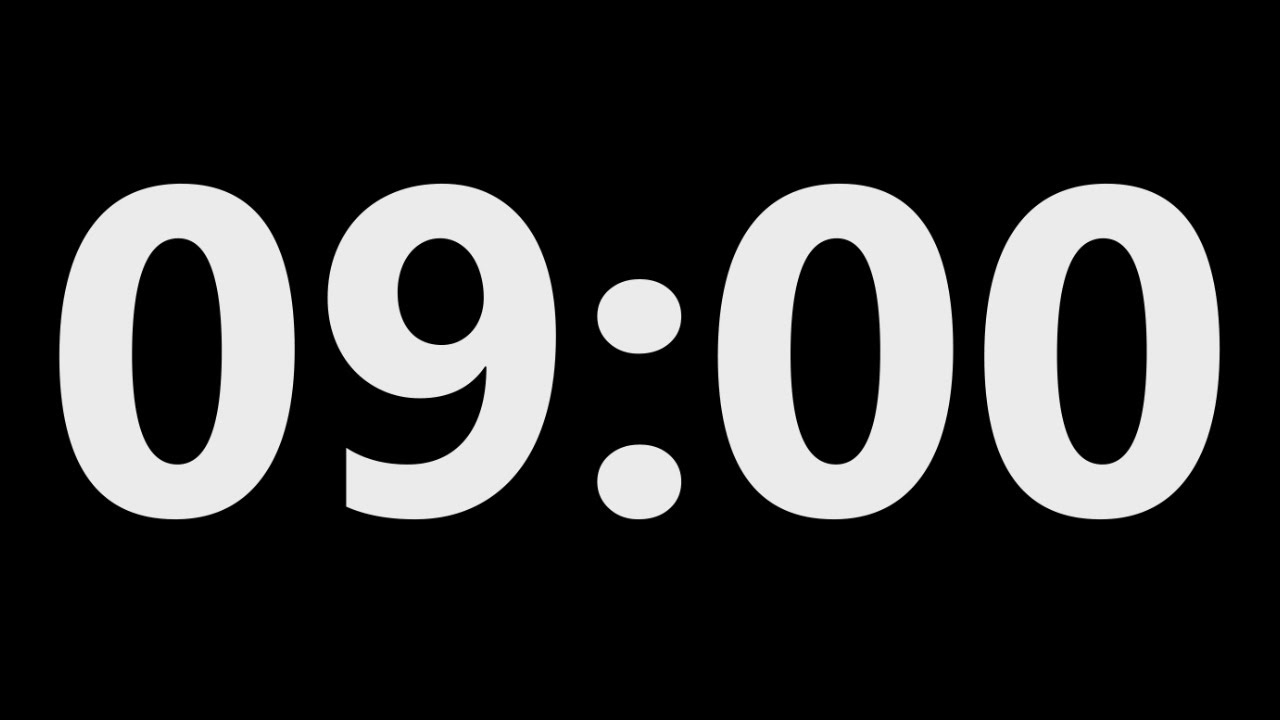 9 minute timer with Calm and Soft Music and black background - YouTube