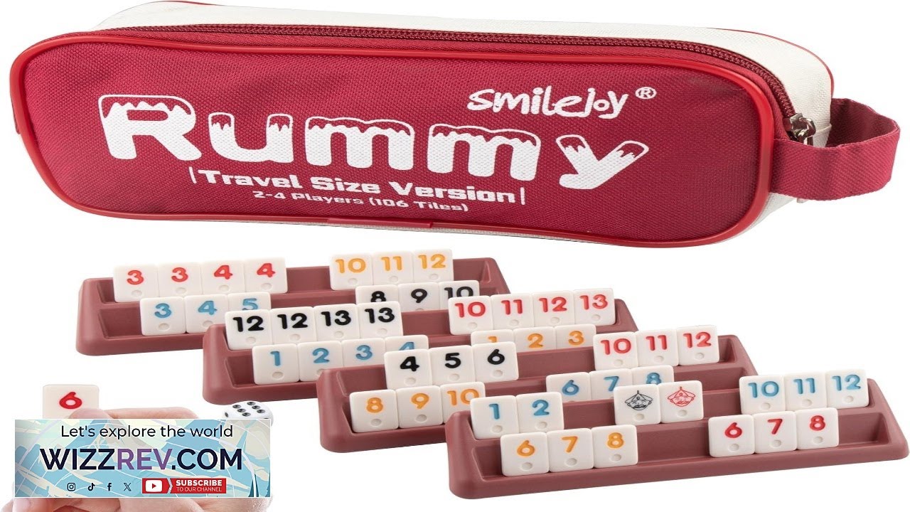 Smilejoy Mini Rummy Cube 4 Players Edition Travel Rummy Game Set with ...
