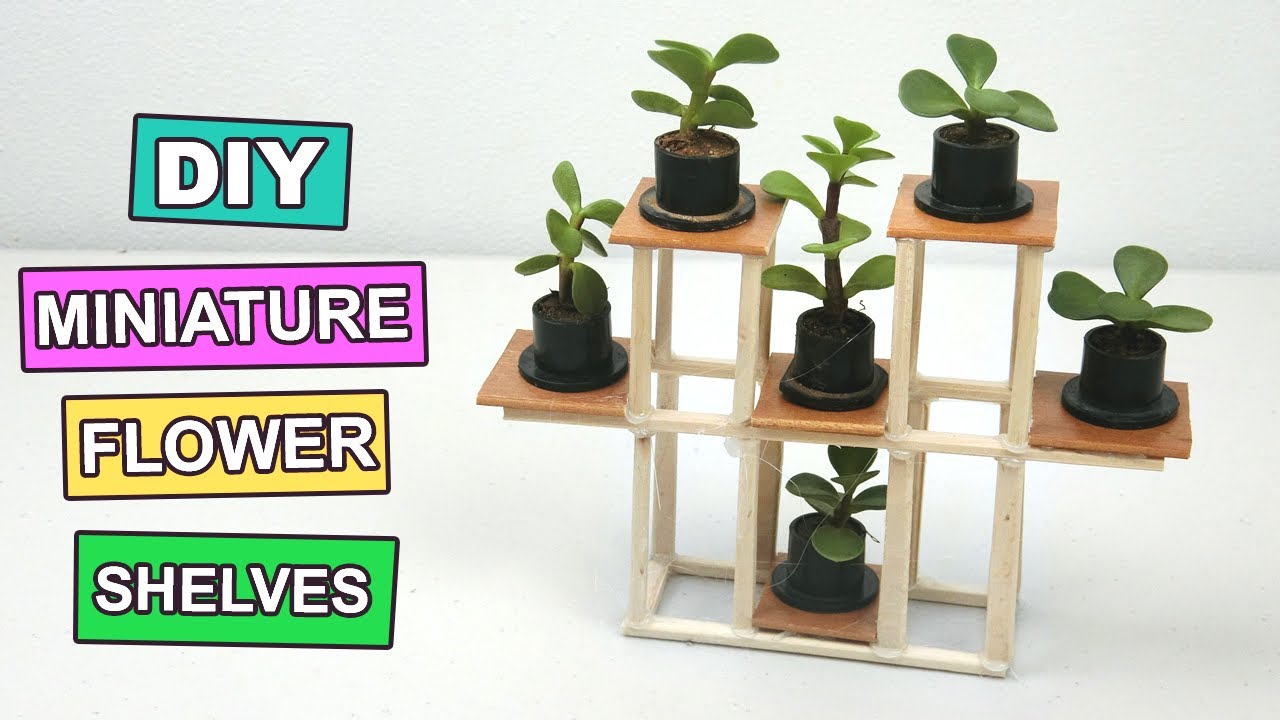 DIY Miniature Flower Shelves #2 | Four Types of Easy Craft ideas - YouTube