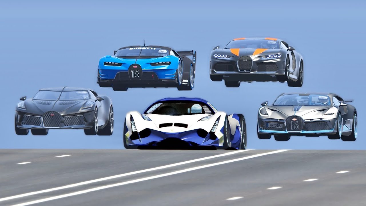 Devel Sixteen vs Bugatti Hypercars - Drag Race 20 KM - YouTube
