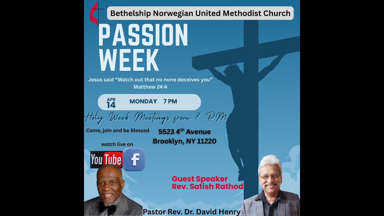 BNUMC Passion Week Monday Worship Service Live Stream 04/14/2025 - YouTube