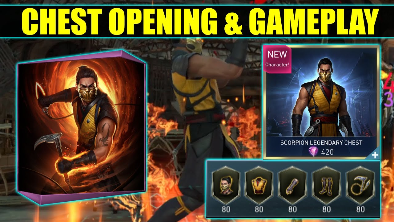 Scorpion Chest Opening & Lv 80 Gears Gameplay Injustice 2 Mobile - YouTube