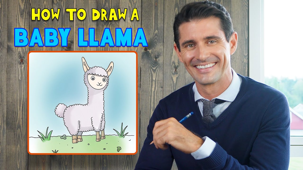 How to Draw a Baby Llama for Kids - Step by Step - YouTube