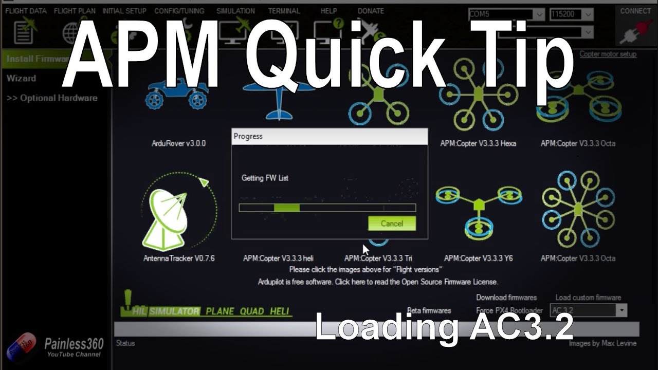 APM Quick Tip: Loading AC3.2 using Mission Planner - YouTube