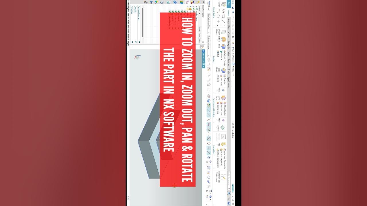 How to zoom in zoom out pan and rotate part using mouse in siemens nx software - YouTube