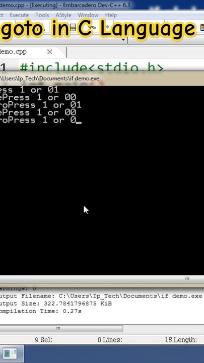 goto in C Language #ctutorials #ccoding #ifelse #ifelsestatement #cprogramming # ...