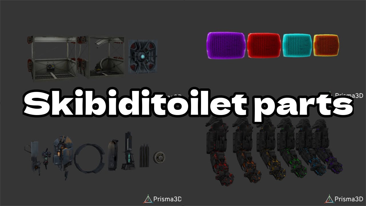 Skibiditoilet model parts for prisma 3d - YouTube