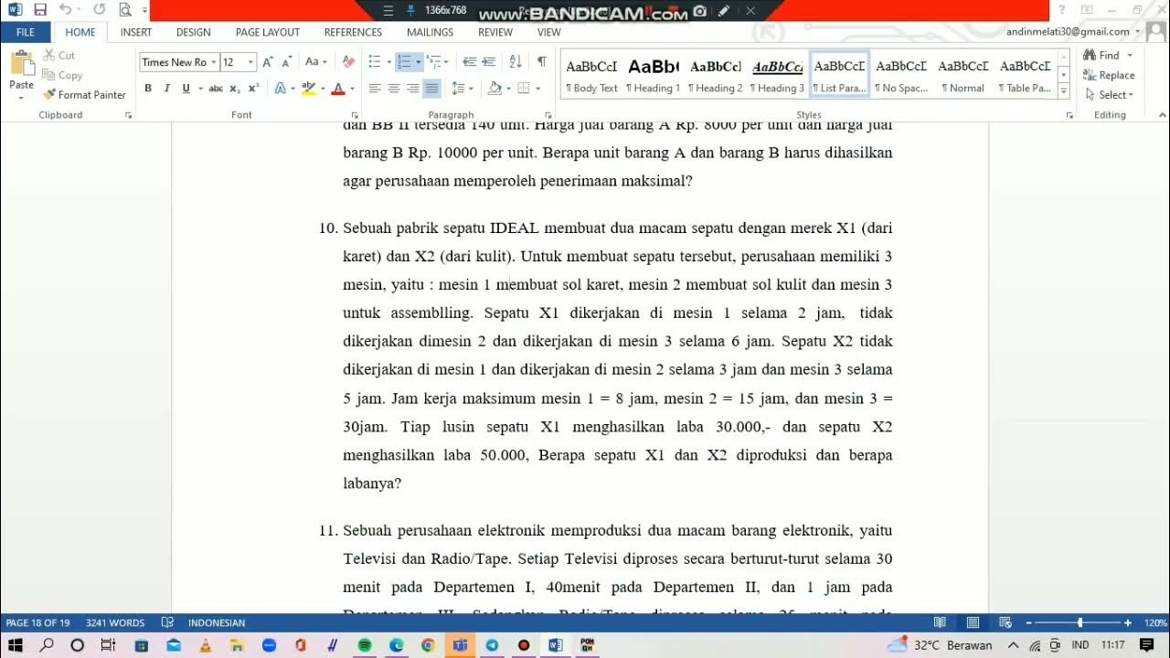 APLIKASI POM-QM. LINEAR PROGRAMMING (Soal 10) - YouTube