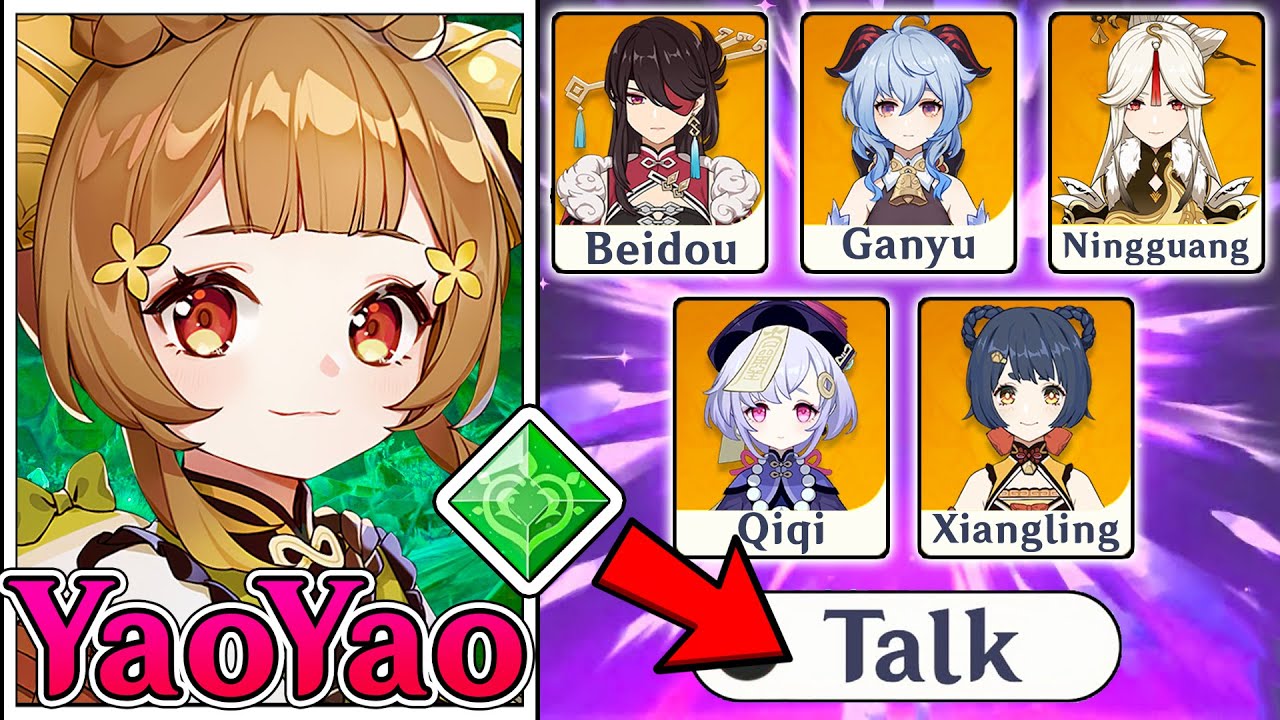 Yaoyao | Every Voice lines about her | Ganyu, Ningguang, Beidou ...