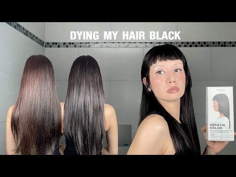 Dyeing my hair black | keratin hair color Shyne. - YouTube