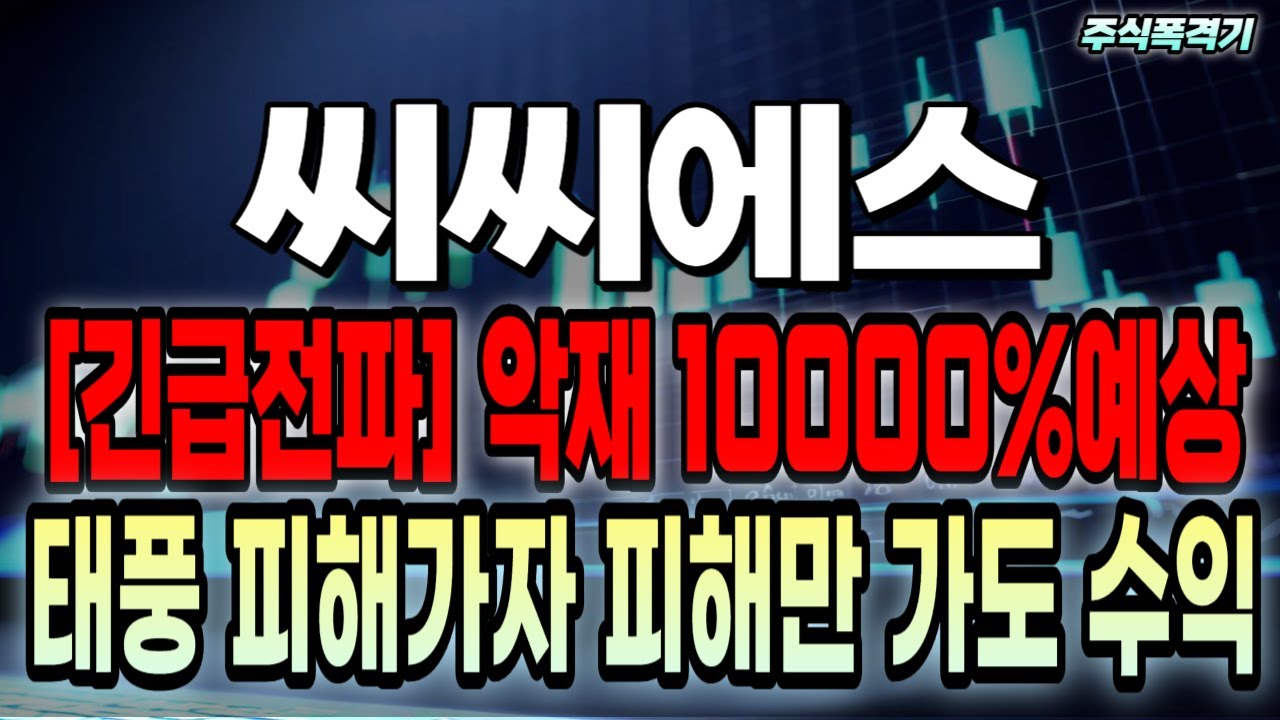씨씨에스 긴급 태풍 피해가기만해도 수익 씨씨에스주가 씨씨에스주가전망 씨씨에스분석 씨씨에스분석 씨씨에스목표가 씨씨에스전망 씨씨에스주식 Youtube
