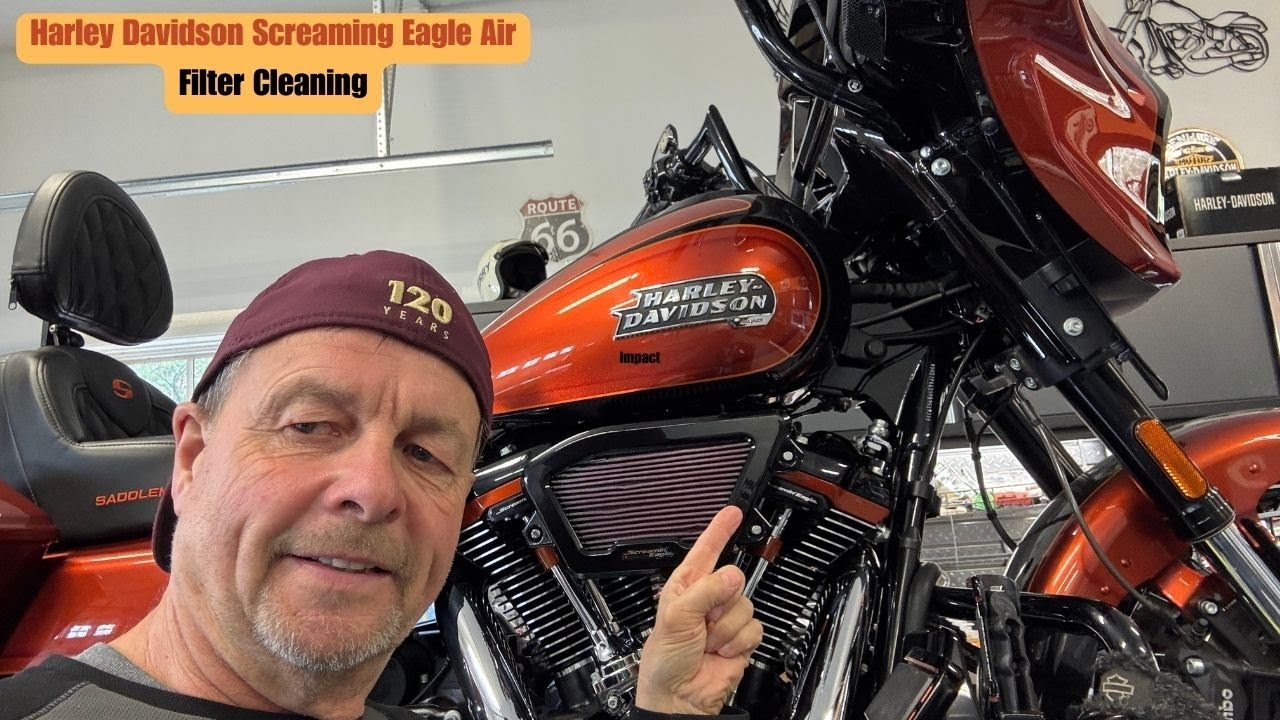 Cleaning My Harley Davidson Screaming Eagle Wedge K&N Air Filter - YouTube