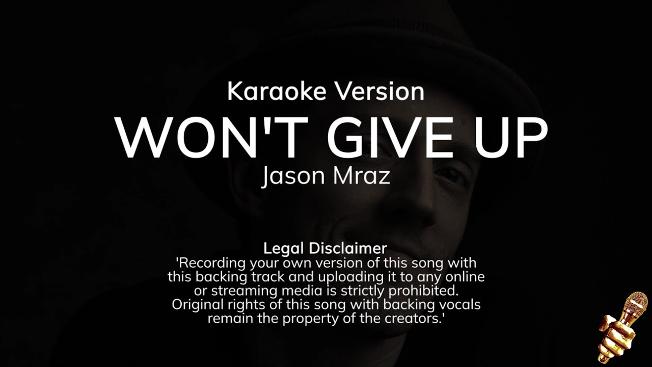 Jason Mraz - I Won't Give Up (Karaoke Version) - YouTube
