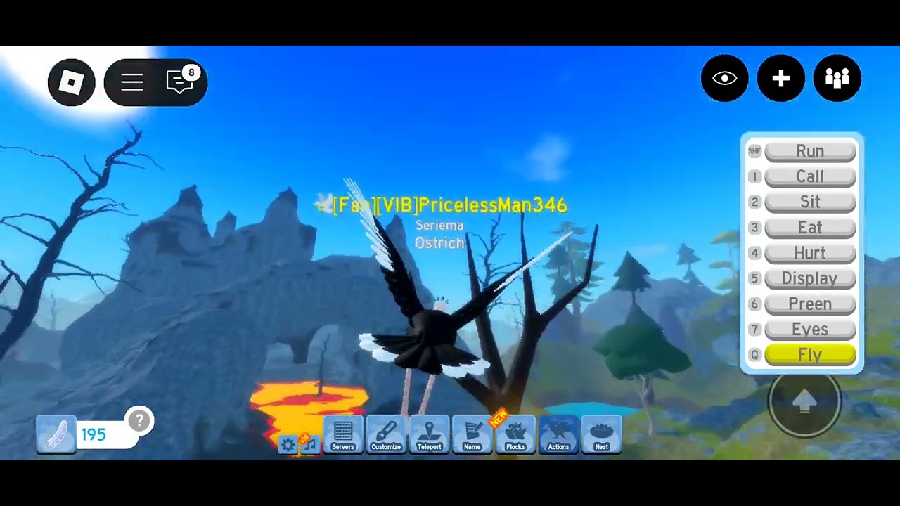 Ostrich flying (roblox) - YouTube