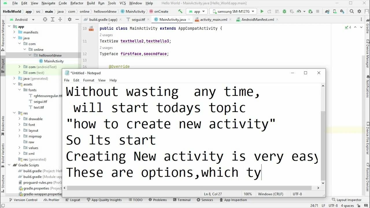 Android Studio Tutorial: How To Create New Activity In Android | #LearnVibes #androiddevelopment ...