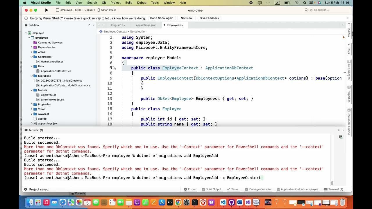 More Than One Dbcontext Was Found Specify Which One To Use Use The Context Parameter Asp