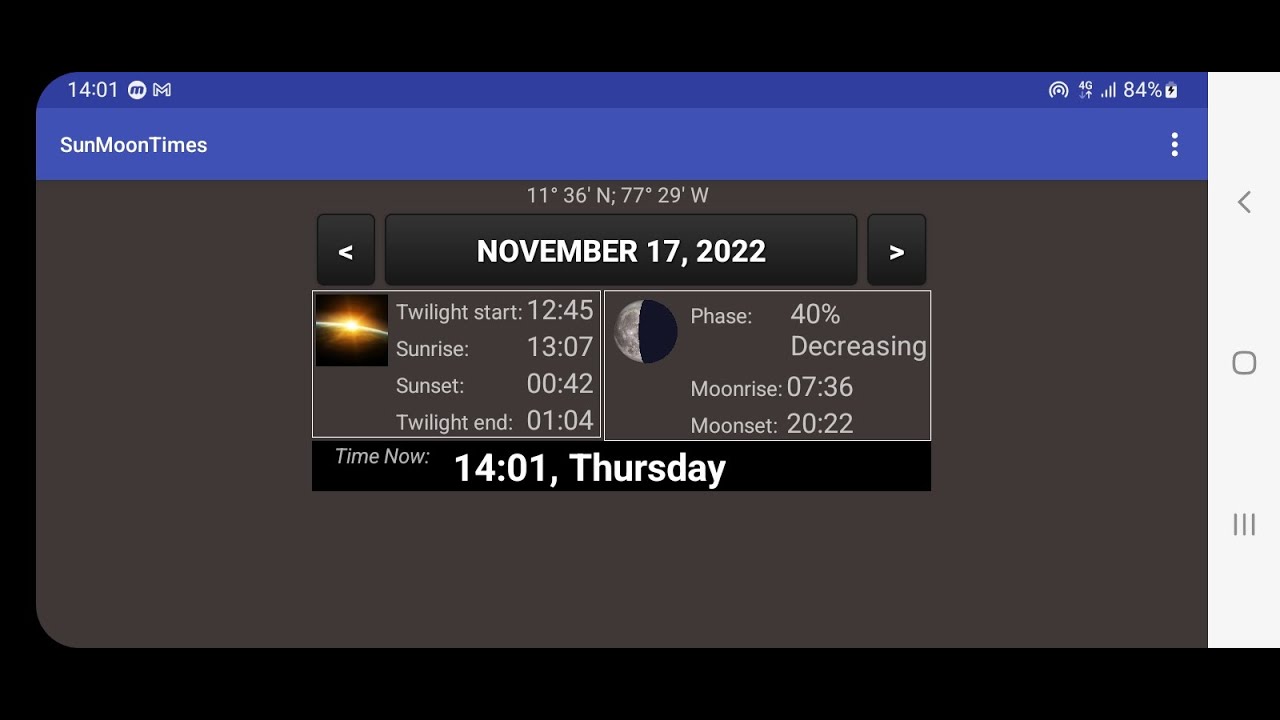 Sun and Moon Times App for Android - YouTube