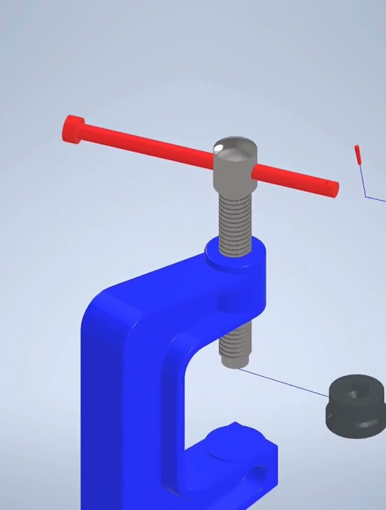 3D Animation of C-clamp Assembly with Autodesk Inventor 🔥🔥 #shorts #youtubeshorts #trending # ...