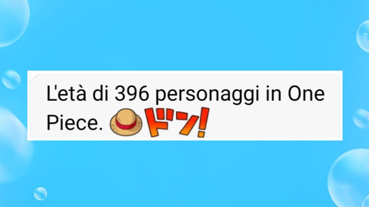 L'età di 396 personaggi in One Piece. - YouTube