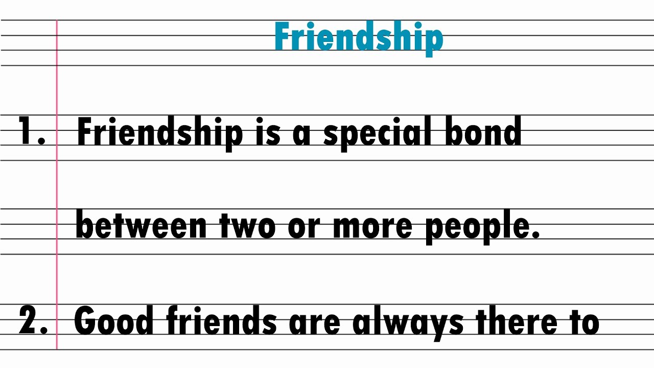 Friendship Essay 10 Lines || Friendship Essay in English - YouTube