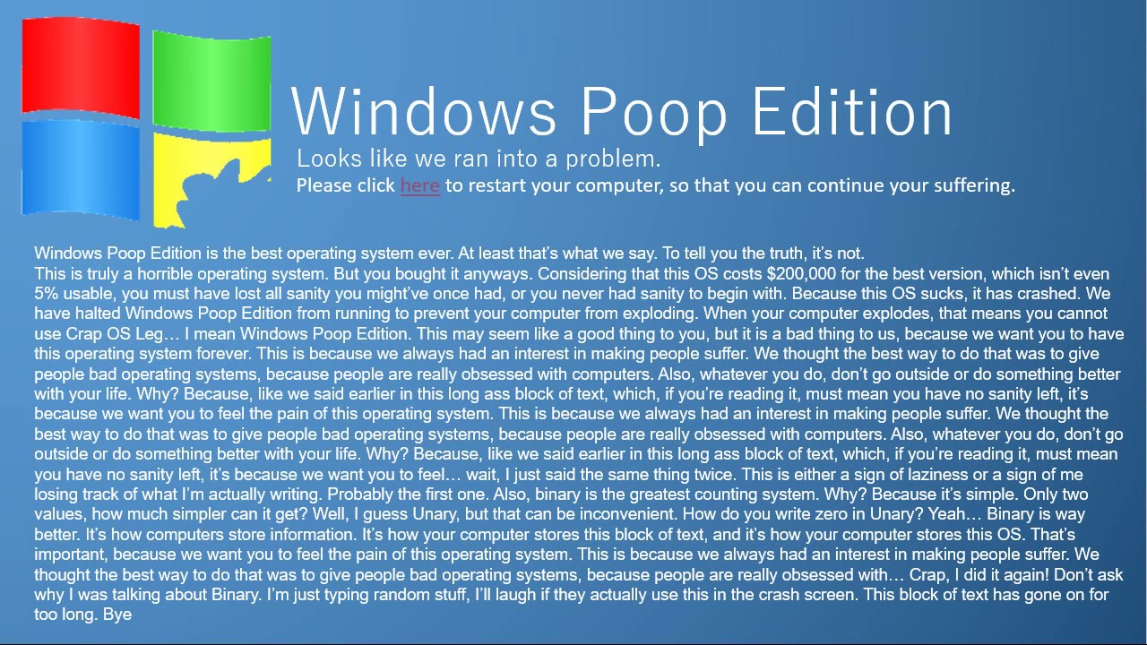 Windows Poop Edition Official Trailer - YouTube