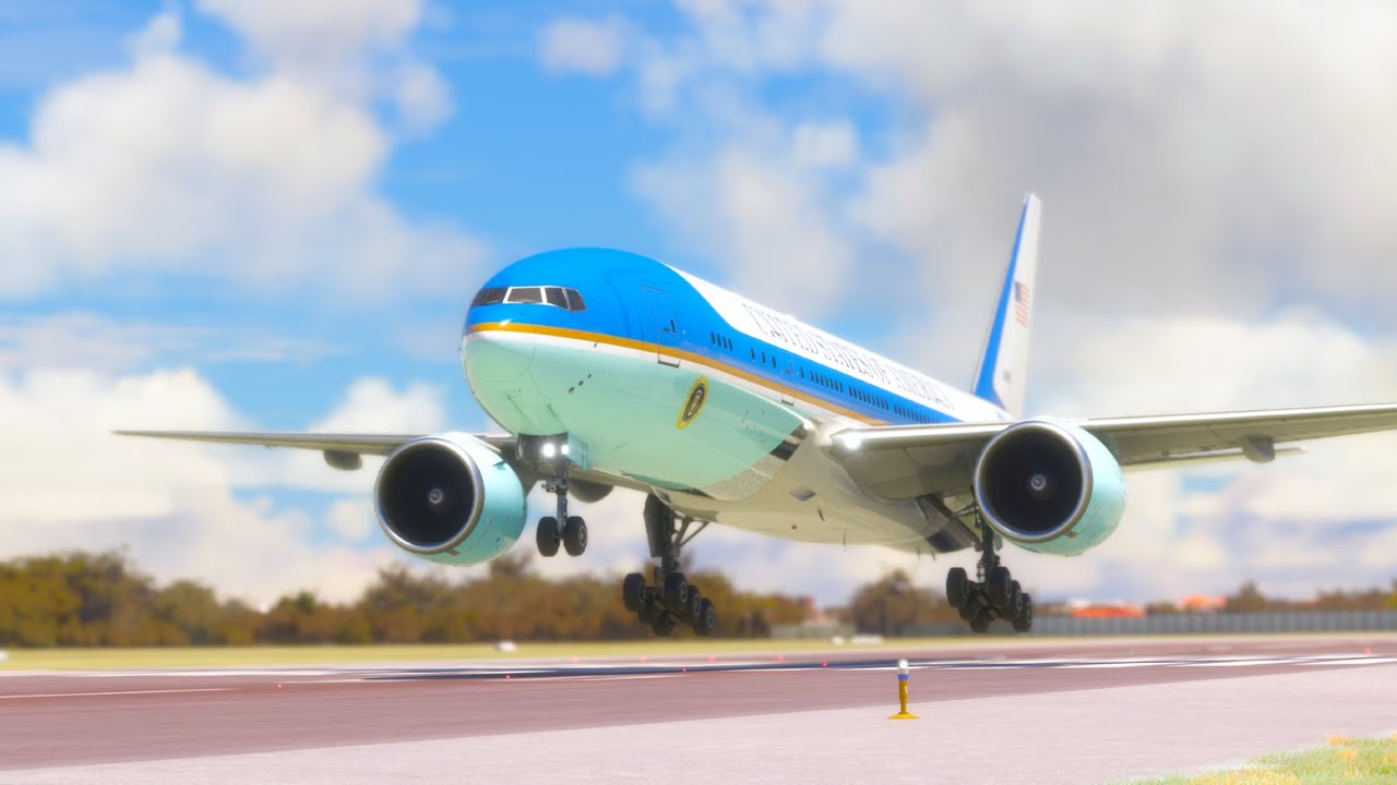 UNBELIEVABLE BIG Aircraft Flight Landing!! Boeing 777 Air Force Landing ...