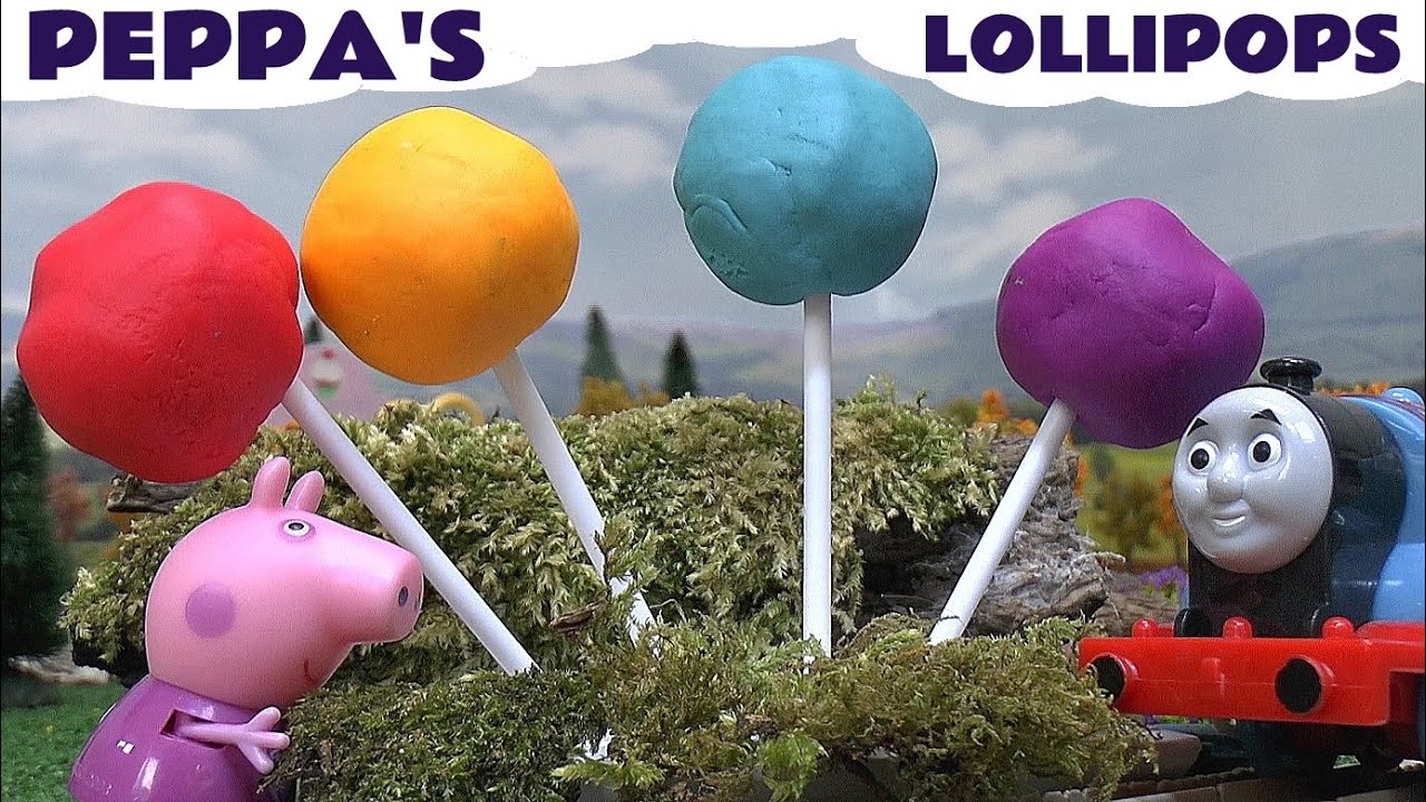 Play Doh Lollipop Toys Story with Peppa Pig Toys - YouTube