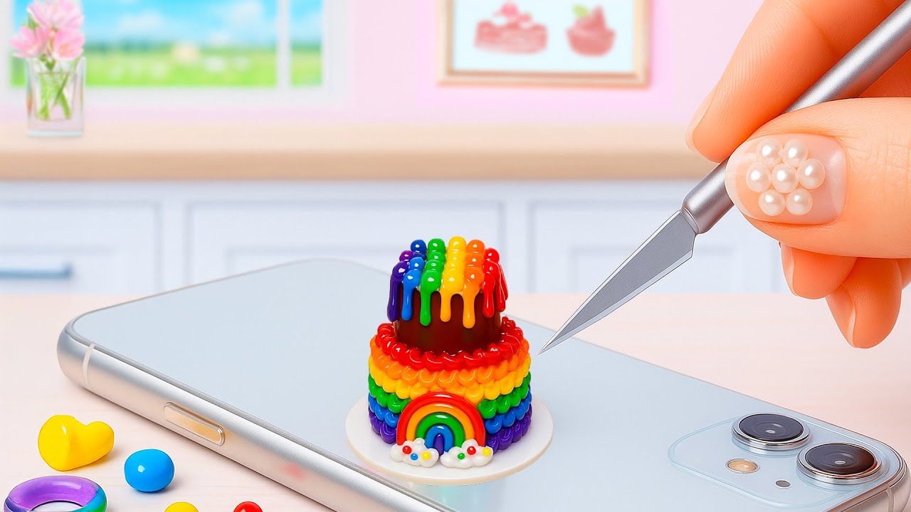 Beautiful Miniature Colorful Cake🌈Amazing Mini Rainbow Kitkat Cake ...