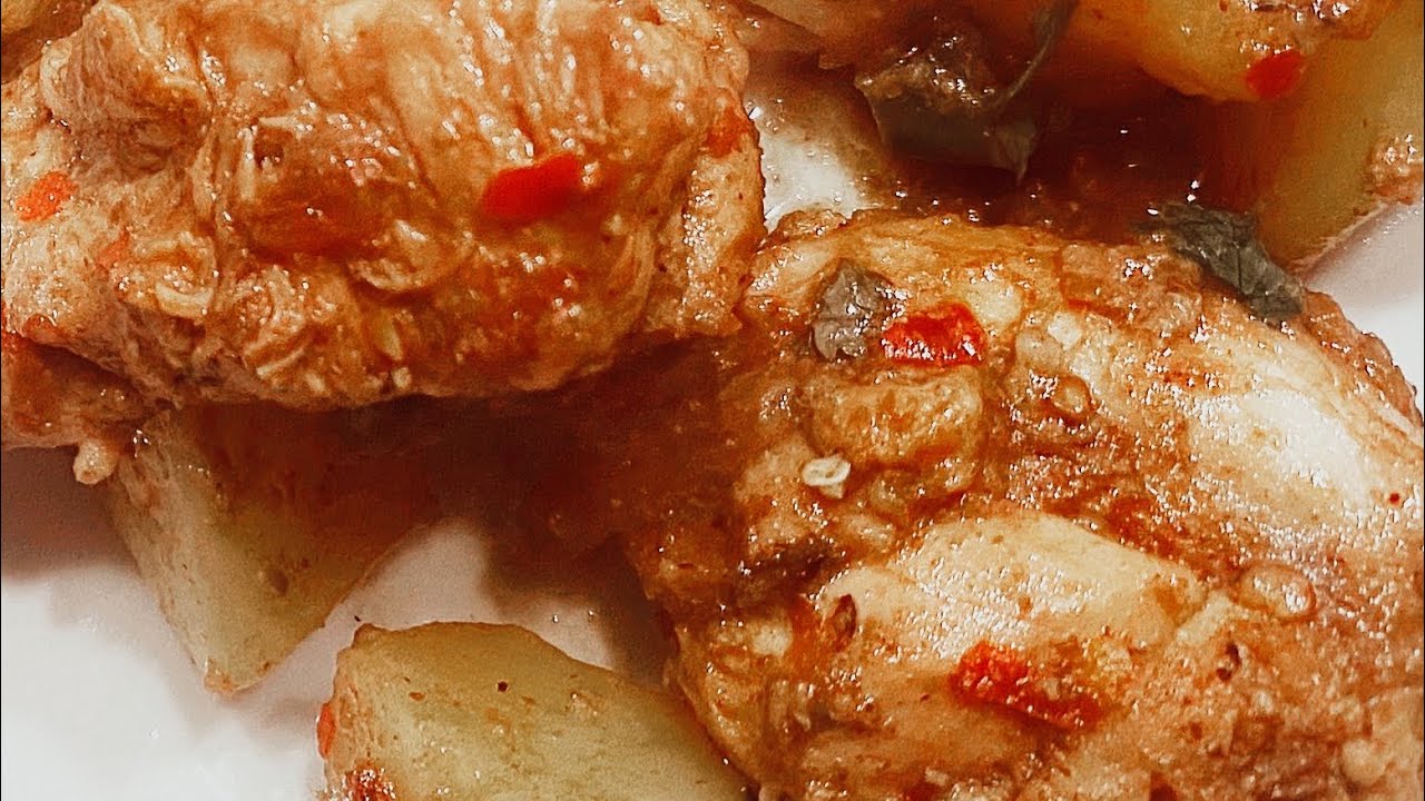 Spicy Aloo chicken/ Tasty and easy Dinner Recipe/ Potato Chicken in a ...