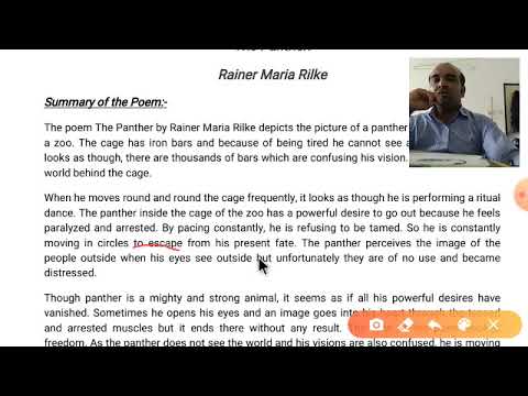 Class-6|Poem| Unit-III| The Panther-Rainer Maria Rilke| By- Rakesh Sali ...