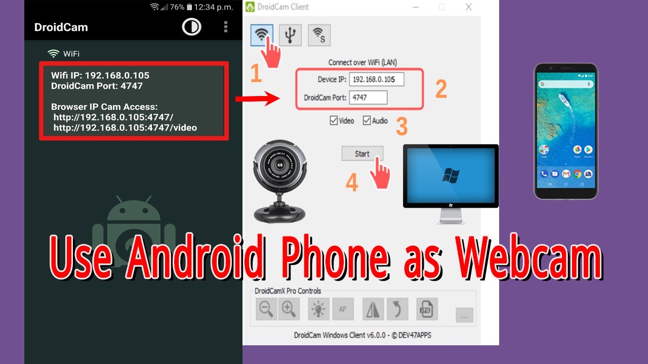 How To Android phone Used PC Webcam || Computer Webcam Camera || Webcam ...