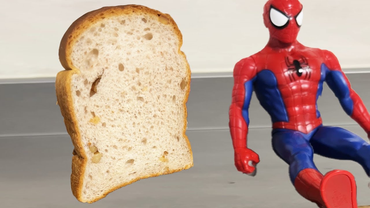 Bread falling over 🍞with SPIDER-MAN🕷 - YouTube