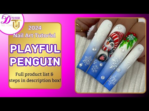 𝙋𝙡𝙖𝙮𝙛𝙪𝙡 𝙋𝙚𝙣𝙜𝙪𝙞𝙣 Detailed Portrait Nail Art Tutorial - YouTube