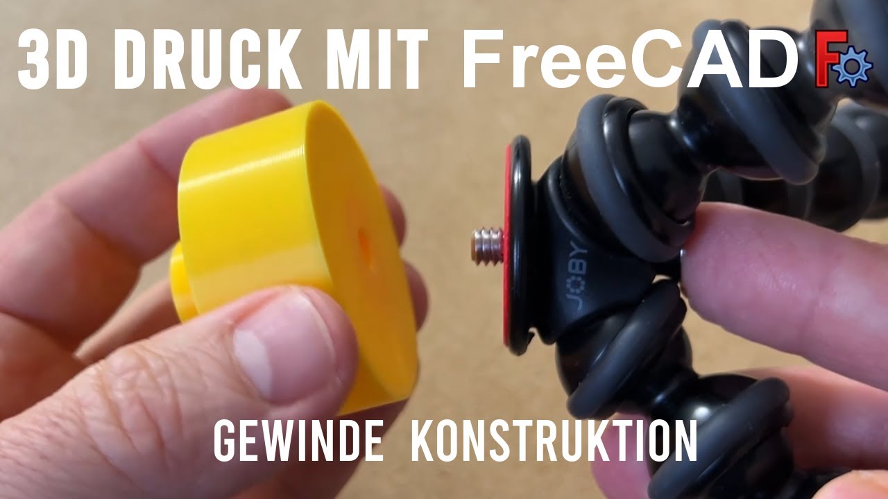 FreeCAD 3D Druck Tutorial: Gewinde konstruieren - YouTube